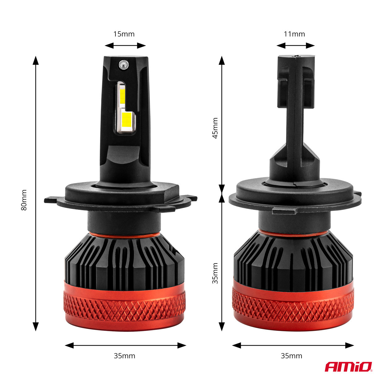 Auto sijalica H4 H19 X3 LED 6500K AMIO | Electronic Centar