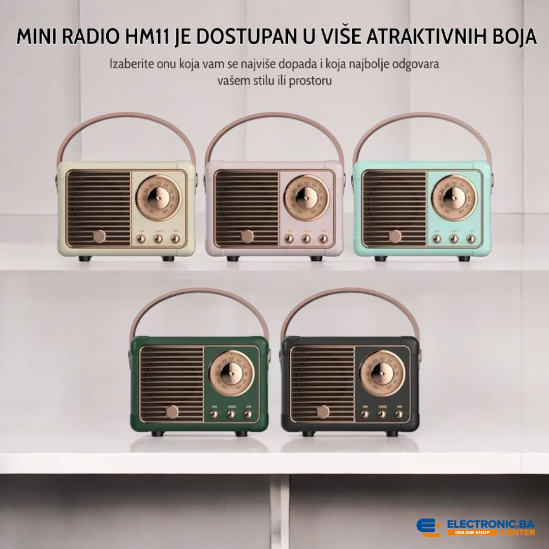 Bežični retro bluetooth mini radio HM11 plavi | Electronic Centar
